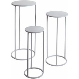 Blumentisch HAKU "3er Set Blumens&auml;ulen", grau, grau, grau, B/H/T: 30cm x 70cm x 20cm, Coolgrey, Tische, Blumentisch, auch f&uuml;r den gesch&uuml;tzten Au&szlig;enbereich geeignet