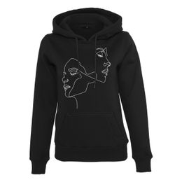 Kapuzenpullover MisterTee "MisterTee Ladies One Line Fit Hoody", Damen, Gr. XL, schwarz, 65% Baumwolle, 35% Polyester, unifarben, relaxed fit, ohne Ausschnitt, Pullover Kapuzenpullover