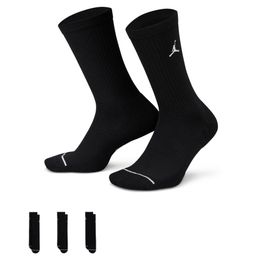 Funktionssocken Nike "U J ED CUSH POLY CREW 3PR 144", Damen, Gr. XL (46/50), schwarz (schwarz, wei&szlig;), Obermaterial: 96% Polyester, 3% Elasthan, 1% Nylon, Socken, f&uuml;r sportlichen Alltag, schwei&szlig;ableitende Technologie, mit Elasthan