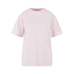T-Shirt Karl Kani "Karl Kani Signature Pinstripe Os T-Shirt", Damen, Gr. L, pink, 100% Baumwolle, bedruckt, normal, Rundhals, Shirts T-Shirt