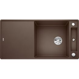 Granitsp&uuml;le Blanco "AXIA III XL 6 S-F", cafe, B:50cm H:19cm T:99cm, Verbundwerkstoff, K&uuml;chensp&uuml;len, inklusive gratis Esche-Compound-Br&uuml;ckenschneidebrett