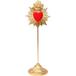 Dekoobjekt KARE DESIGN "Flaming Heart 31cm", gold, B:10,8cm H:31,1cm T:9cm, Polyresin, Dekofiguren