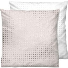 Kissenbez&uuml;ge Biberna "Mix & Match", braun (beige, punkte), B:40cm L:40cm, Mako-Satin, Obermaterial: 100% Baumwolle, Kissenbez&uuml;ge, individuell kombinierbar