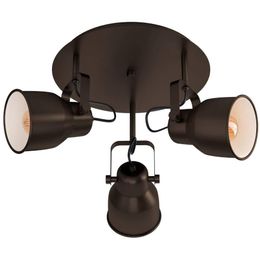 Eglo Deckenspot "MITCHLEY", braun (bronzefarben), 3, &Oslash; 50cm H: 35cm, 1 Stk., Leuchten, Deckenleuchte Vintage, Industrial, Retro, K&uuml;chenlampe, E27, &Oslash; 50 cm, Deckenspot