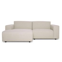 Ecksofa OTTO HOME "Naddine", beige, B:228cm H:75cm T:156cm, 100% Polyester, Sofas, Ecksofa, B. 228 cm, L-Form, Strukturstoff M&eacute;lange-Effekt, Wellenunterfederung
