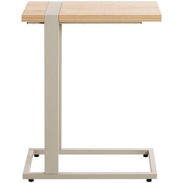 Beistelltisch HAKU "Beistelltisch", kaschmirgrau, kaschmirgrau, dekor eiche natur, B:24cm H:64cm T:49cm, Tische, Beistelltisch, melaminharzbeschichtet,UV-best&auml;ndig, kratzbest&auml;ndig