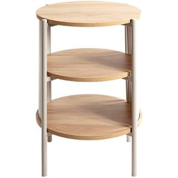 Beistelltisch HAKU "Beistelltisch", kaschmirgrau, kaschmirgrau, dekor eiche natur, B:44cm H:60cm T:44cm, Tische, Beistelltisch, melaminharzbeschichtet; UV-best&auml;ndig, kratzbest&auml;ndig