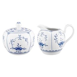 Milch- und Zuckerset Seltmann Weiden "Milch- & Zucker-Set Amina 2er Set blau-wei&szlig;", blau (blau, wei&szlig;), 2, Porzellan, Geschirr-Sets, Sp&uuml;lmaschinenfest, Mikrowellensicher, Ofenfest