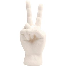 Dekoobjekt KARE DESIGN "Peace Hand 36cm", beige, B:15cm H:36cm T:12,5cm, Polyresin, Dekofiguren