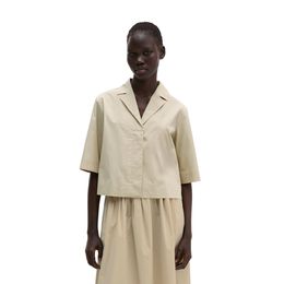 Marc O'Polo MARC O'POLO Damen Kurzarmbluselinen beige, Gr. 44, Web, Obermaterial: 63% Baumwolle, 33% Polyester, 4% Elasthan, Blusen, relaxed aus
