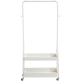 Kleiderst&auml;nder HAKU "Rollgarderobe", wei&szlig;, B:85cm H:155cm T:31cm, Metall, Garderobenst&auml;nder, Flex Rollen, davon 2 feststellbar, f&uuml;r weiche und harte B&ouml;den geeignet