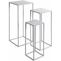 Blumentisch HAKU "3er Set Blumens&auml;ulen", grau, grau, grau, B/H/T: 28cm x 70cm x 28cm, Coolgrey, Tische, Blumentisch, auch f&uuml;r den gesch&uuml;tzten Au&szlig;enbereich geeignet