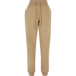 Jogginghose Urban Classics "Urban Classics Damen Ladies Cozy Sweatpants", Damen, Gr. S, US-Gr&ouml;&szlig;en, warmsand, 95% Baumwolle, 5% Elasthan, unifarben, loose fit, Hosen Jogginghose