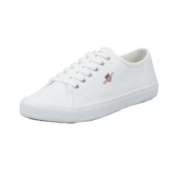 Sneaker Gant "PILLOX", Damen, Gr. 37, wei&szlig;, Textil, Schuhe Sneaker, Sommerschuh, Schn&uuml;rschuh, Canvas Sneaker mit Logostickerei