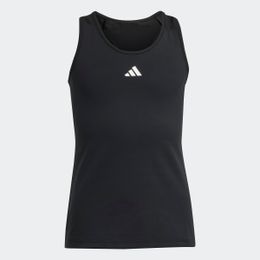 Tanktop adidas Sportswear "JG TF TANK", M&auml;dchen, Gr. 128, schwarz (schwarz, wei&szlig;), Obermaterial: 83% Polyester, 17% Elasthan, Rundhals, Tops Tanktop