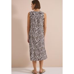 Midikleid Cecil, Damen, Gr. L (42), N-Gr, braun cacao, Web, Obermaterial: 100% Viskose, ca. Mitte Wade, V-Ausschnitt, Kleider Midikleid, V-Ausschnitt, abstrahierter Zebraprint, V-Ausschnitt, Sommerkleid