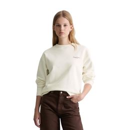 Marc O'Polo Sweatshirt MARC O'POLO DENIM "aus softem French Terry", Damen, Gr. L, silky wei&szlig;, Obermaterial: 100% Baumwolle, unifarben, oversize, Rundhals, doppelte B&uuml;ndchen, Sweatshirts Sweatshirt