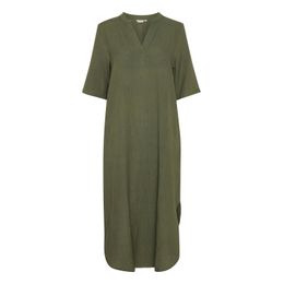 Midikleid Kaffe "Kleid BPkaisey", Damen, Gr. L, N-Gr, gr&uuml;n (grape leaf), Obermaterial: 85% Baumwolle CO. 15% Leinen LI., Kleider Midikleid