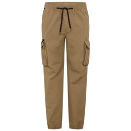 MAN'S WORLD Cargohose MAN'S WORLD "mit elastischem Bund", Herren, Gr. 52, N-Gr, beige, Web, Obermaterial: 100% Baumwolle, unifarben, regular fit lang, Hosen Cargohose, bequem, praktisch, l&auml;ssig
