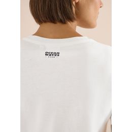T-Shirt Cecil "Style Lea", Damen, Gr. XS (36), vanillewei&szlig;, Jersey, Obermaterial: 100% Baumwolle, bedruckt, regular fit normal, Rundhals, Shirts T-Shirt, mit Print