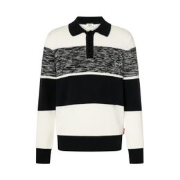 JOOP! Strickpullover JOOP JEANS "Odin", Herren, Gr. L, dunkelblau, Strick, Obermaterial: 100% Baumwolle, gestreift, unifarben, regular fit taillenbedeckt, Rundhals, eingesetzt gerader Abschluss, Pullover Strickpullover, Regular fit mit Polokragen