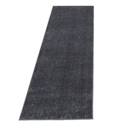 Ayyildiz L&auml;ufer Ata grau, Grau, Textil, Uni, rechteckig, 80x250 cm, Oeko-Tex&reg; Standard 100, f&uuml;r Fu&szlig;bodenheizung geeignet, schmutzabweisend, Hausstauballergiker lichtunempfindlich, antistatisch, pflegeleicht, strapazierf&auml;hig, leicht zusammenrollbar, Teppiche & B&ouml;den, Teppiche, Teppichl&auml;ufer
