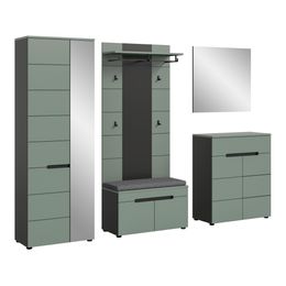 Garderobe CANU 6-teilig Grau, Graugr&uuml;n