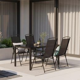 Gartentischgruppe Schwarz 5-teilig