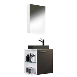 Badezimmer Hausa BL 3-tlg. Anthrazit/Wei&szlig;