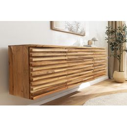 Riess Ambiente H&auml;ngendes Sideboard RELIEF 175cm natur Akazie Massivholz mit Schubladen Riess-Ambiente