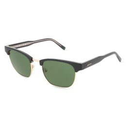 Lacoste L266S | Herren-Sonnenbrille | Fassung: Vollrand, Browline, Kunststoff, Schwarz Gold | Glasfarbe: Gr&uuml;n
