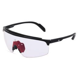 Adidas SP0044 | Unisex-Sonnenbrille | Fassung: Vollrand, Monoscheibe, Kunststoff, Schwarz Matt | Glasfarbe: G15 Spiegel Blau