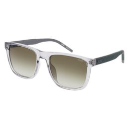 HUGO BOSS Hugo HG 1391/G/S | Herren-Sonnenbrille | Fassung: Vollrand, Eckig, Kunststoff, Grau | Glasfarbe: Gr&uuml;n