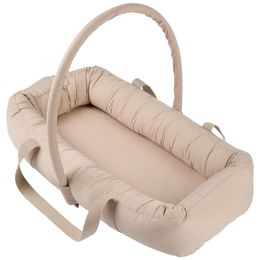 Patinio Kuschelnest Dm-Bnt-1, Beige, Textil, Abstraktes, F&uuml;llung: Polyester, 45x82 cm, Oeko-Tex&reg; Standard 100, Bezug abnehmbar, waschbar, mit Rei&szlig;verschluss, Schlafen, Babybett-Ausstattung, Babynestchen, Kuschelnest f&uuml;r Babys