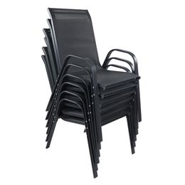 Gardenson Gartenstuhl-Set, Anthrazit, Metall, 56x89x73 cm, wetterbest&auml;ndig, inklusive Armlehnen, abwischbar, geeignet f&uuml;r Balkon, Gartenm&ouml;bel, Gartenst&uuml;hle, Gartenst&uuml;hle