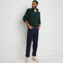 LANDS' END Stretch-Jeans mit Flanellfutter und Komfortbund, Classic Fit, Herren,  Blau, Elasthan/Baumwoll-Mischung, by Lands' End