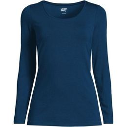 LANDS' END Baumwolle/Modal-Shirt mit Ballett-Ausschnitt f&uuml;r Damen, Damen, size: regular, Blau, Baumwolle Modal, by Lands' End