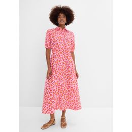 bonprix Blusenkleid aus luftigem Musselin, rosa, Gr.42, Modisches Blusenkleid aus luftigem Musselin, bedruckt, aus 100% Baumwolle,Musselin