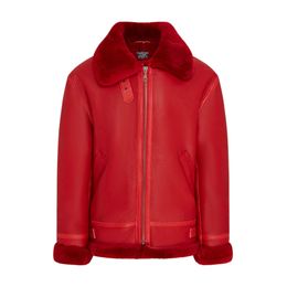 Rote B3 Bomberjacke aus Schaffell f&uuml;r Herren der RAF Aviator - Wyndham