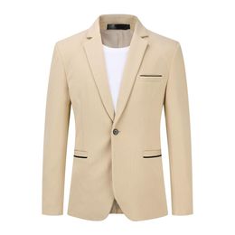 Allthemen Herren Anzugjacke Slim Fit Mantel Business Alltag Blazer Beige