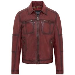 Rote klassische Bikerjacke aus Leder f&uuml;r Herren - Bettles