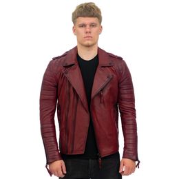 Slim-Fit Herren-Bikerjacke aus Brando-Leder mit doppeltem Rei&szlig;verschluss &ndash; Kairo