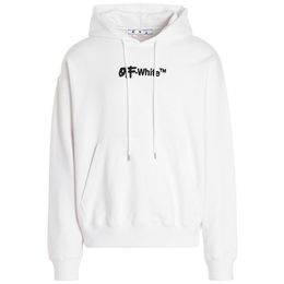 Off-White Spray Helvetica Skate Fit Wei&szlig;er Kapuzenpullover