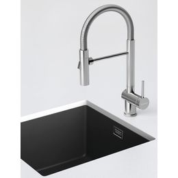K&uuml;chenarmatur Schock "Sina", silber (edelstahl massiv), B:18cm H:40cm &Oslash;:4cm, Edelstahl, Armaturen