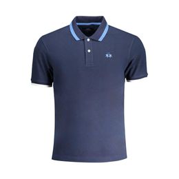 La Martina Blaues Baumwoll-Herren-Polohemd
