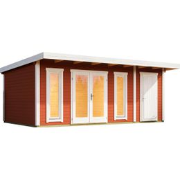 Gartenhaus Lasita Maja "SICILY", rot (schwedenrot), Fu&szlig;boden im Gartenhaus, ohne Dacheindeckung, Massivholz, Gartenh&auml;user, Gartenhaus
