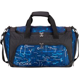 Sporttasche neoxx "Move", Kinder, Gr. B/H/T: 43cm x 26cm x 24cm, blau (next level), Polyester, Taschen Sporttasche, teilweise aus recyceltem Material