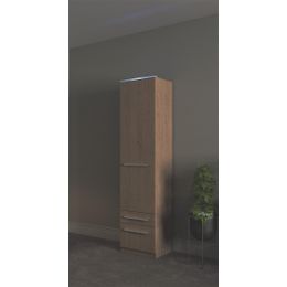 Kleiderschrank Priess "Schrank Garderobe W&auml;scheschrank Barcelona in 5 Breiten", braun (edelbuchefarben), B:48cm H:193cm T:36cm, Holzwerkstoff, Schr&auml;nke, Kleiderschrank, viel Stauraum, ger&auml;umige Schubk&auml;sten, mit Spiegel, MADE IN GERMANY