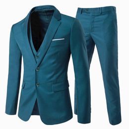 Allthemen 3-teiliger Anzug mit Revers Stahlblau