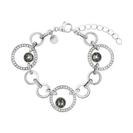 Armband Tom Tailor, edelstahlfarben, schwarz, kristallwei&szlig;, schwarz, kristallwei&szlig;, Armb&auml;nder, Damen, 20cm, Edelstahl, Armband, mit Kristallglas